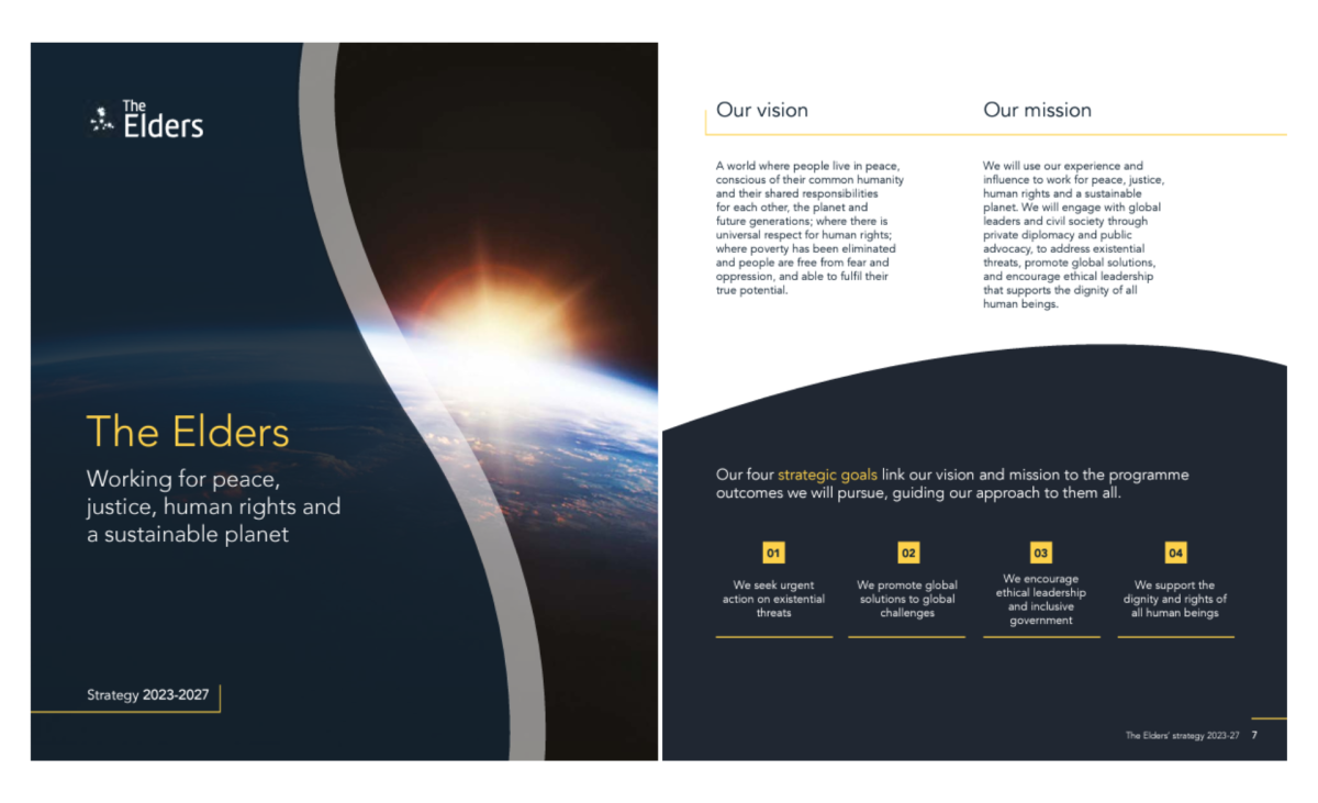The Elders’ new strategy sets out to address humanity’s existential threats